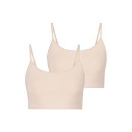 Lascana Damen Bustier, Gr. 36, beige, Obermaterial: 95% Baumwolle, 5% Elasthan, unifarben, Basic, BHs, aus elastischer Baumwolle