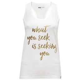 YOGISTAR.COM Top Damen Gr&ouml;&szlig;e L gold / wei&szlig;