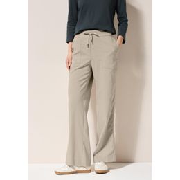 Culotte Cecil, Damen, Gr. L, Länge 28, beige (jute beige), Web, 65% Baumwolle, 32% Polyester, 3% Elasthan, unifarben, loose fit lang, Hosen, High Waist