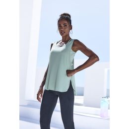 active by Lascana LASCANA ACTIVE Damen Tanktop, gr&uuml;n, Gr. XL, Mesh, unifarben, Jersey, Obermaterial: 66% Polyester, 29% Viskose, 5% Elasthan, Tops, Sporttop mit