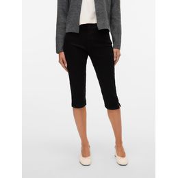 V&eacute;ro Moda VERO MODA Damen Caprijeans "VMELLY MR KNICKERS DNM MIX NOOS", schwarz, Gr. XL, unifarben, Denim/Jeans, Obermaterial: 75% Baumwolle, 18% Polyester, 6%