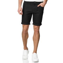 INDICODE Herren Shorts "INKaden", schwarz, Gr. XL, washed, Denim/Jeans, Obermaterial: 98% Baumwolle, 2% Elasthan, Hosen