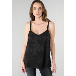 Damen Tr&auml;gertop "ANETH", schwarz, Gr. M, Le Temps Des Cerises, 100% Viskose, Tops, mit angesagtem Jacquard-Muster