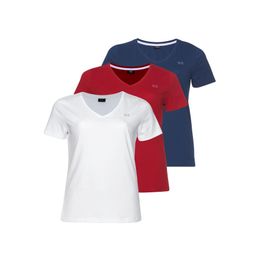 H.I.S. H.I.S Damen T-Shirt "Essential-Basics", bunt, Basic, Gr. 48, bedruckt, clean, unifarben, Single Jersey, Obermaterial: 100% Baumwolle, Shirts,
