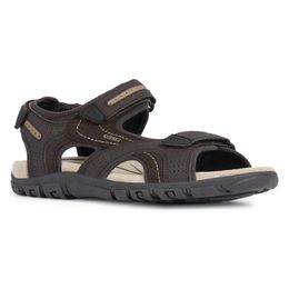 Geox Herren Sandale "UOMO SANDAL STRADA", Gr. 46, braun, Lederimitat, Schuhe, Sommerschuh, Klettschuh, Outdoorsandale, im Trekking-Look
