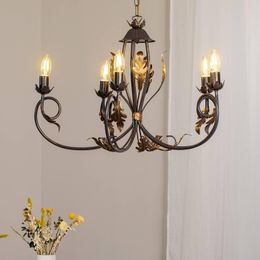 Kronleuchter Gretel, 5-flammig, bronzefarben, Metall, E14
