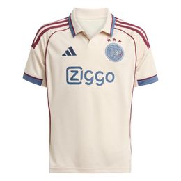 adidas Performance Trikot 'Ajax 25/26' Jungen Gr&ouml;&szlig;e 128 ecru / rauchblau / weinrot