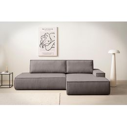 Ecksofa Home Affaire, B:275cm H:85cm T:167cmtaupe, 100% Polyester, Wohnzimmer, Sofas, "SHERWOOD, Schlafsofa in L-Form offen (275cm), Cord,