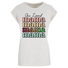 F4NT4STIC T-Shirt 'Mothers Day Mama Typography Leopard Print Pastel' Damen Gr&ouml;&szlig;e S sand / hellblau / hellorange / schwarz
