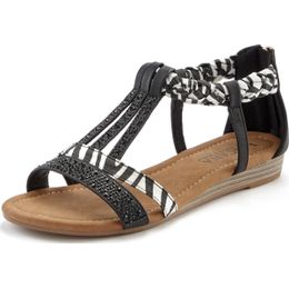 Lascana Damen Sandale schwarz/zebra Gr&ouml;&szlig;e 37