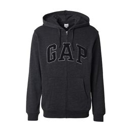 GAP Zip-Up Hoodie 'HERITAGE' male Grey size XXL