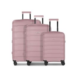 d&n D&N South Dakota 4 Rollen Kofferset 3-teilig mit Dehnfalte in rose gold | Gr.: onesize