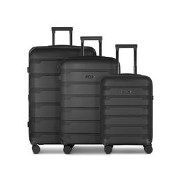 d&n D&N South Dakota 4 Rollen Kofferset 3-teilig mit Dehnfalte in black | Gr.: onesize
