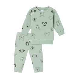 Schiesser Pyjama Baby Anzug Langarm in oliv | Gr.: 62/74