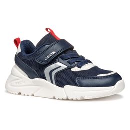 Sneaker Geox "J LOFTUS BOY", Kinder, Gr. 32, blau (navy, rot), Synthetik, Textil, Schuhe, Freizeitschuh, Kindergartenschuh mit Geox Spezial Membrane