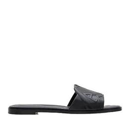 Alexander McQueen Sandalen - Flat Leather Slide Sandal - Gr. 37 (EU) - in Schwarz - f&uuml;r Damen