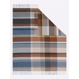 Biederlack Wohndecke, kalkmint-beige-kariert, Gr&ouml;&szlig;e 130x170 cm