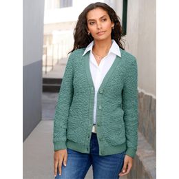 WITT Damen Strickjacke aus Popcorn-Garn, jade, Gr&ouml;&szlig;e 40