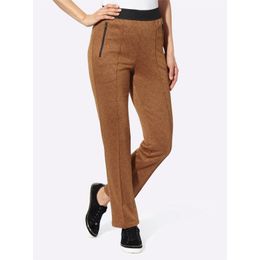 WITT Damen Schlupfhose in Jacquard-Qualit&auml;t, cognac-camel-meliert, Gr&ouml;&szlig;e 36