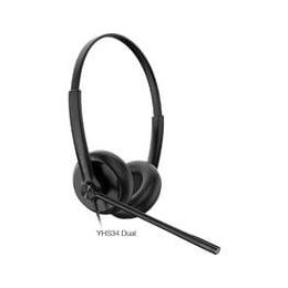 Yealink YHS34 Dual, Headset schwarz, Lederohrpolster