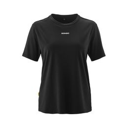 Rundhalsshirt Gonso "OffBike T-Shirt W", Damen, Gr. 38, schwarz, 45% Baumwolle, 45% Modal, 10% Elasthan, Rundhals, Shirts Rundhalsshirt, Damen T-Shirt mit Logo, Off-Bike Shirt, K&ouml;rpernahe Passform