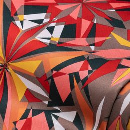 buttinette Blusen-Satin "Grafisch", rot/braun