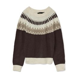 V&eacute;ro Moda Vero Moda Pullover 'VMSIMONE' Damen Gr&ouml;&szlig;e S beige / sand / schoko