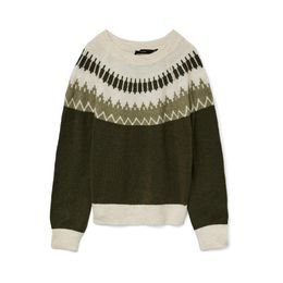 V&eacute;ro Moda Vero Moda Pullover 'VMSIMONE' Damen Gr&ouml;&szlig;e S creme / oliv / dunkelgr&uuml;n