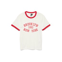V&eacute;ro Moda Vero Moda T-Shirt 'VMALIA' Damen Gr&ouml;&szlig;e XS rot / wei&szlig;