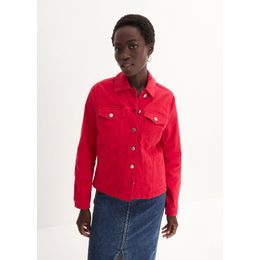bonprix Twill-Jacke, rot, Gr.42, Attraktive Jacke mit Teilungsn&auml;hten, 97% Baumwolle