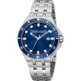 Just Cavalli Analog Watch male Blue, Silver size One Size