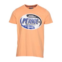 PETROL INDUSTRIES T-Shirt Herren Gr&ouml;&szlig;e L blau / apricot / schwarz / wei&szlig;