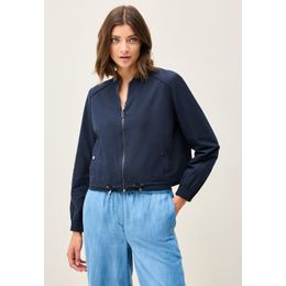 Blouson Cecil, Damen, Gr. XL (44), blau (urban navy blau), Web, Obermaterial: 55% Baumwolle, 42% Polyester, 3% Elasthan; Futter: 100% Polyester, unifarben, normal normal, hoch geschlossener Ausschnitt, elastischer Bund, Jacken, mit Tunnelzug am Saum