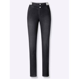 WITT Damen Jeans mit Jersey-Dehnbund, black-denim, Gr&ouml;&szlig;e 19