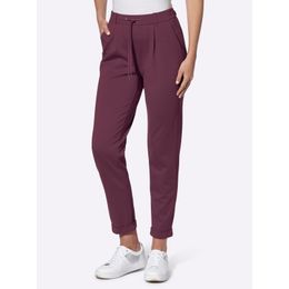 WITT Damen Jogg Pants in Interlock-Qualit&auml;t, burgund, Gr&ouml;&szlig;e 38