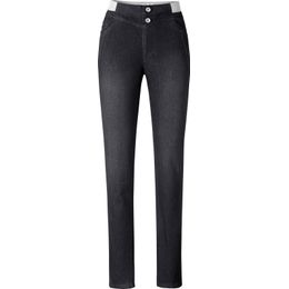 WITT Damen Jeans mit Jersey-Dehnbund, black-denim, Gr&ouml;&szlig;e 22
