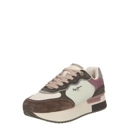 Pepe Jeans Sneaker 'Rusper Mania' Damen Größe 39 braun / dunkelgrau / altrosa / offwhite