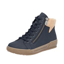 Rieker Schn&uuml;rstiefel 'N0709' Damen Gr&ouml;&szlig;e 36 beige / navy Winterschuhe