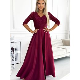 numoco Abendkleid 'Maxikleid Amber' Damen Gr&ouml;&szlig;e 38 bordeaux Winterkleid