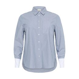 Kaffe CURVE Bluse 'Melina' Damen Größe 7XL taubenblau / weiß