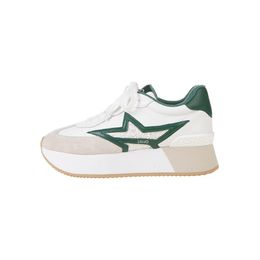Liu Jo Leder-Sneakers "Dreamy" in Weiß/ Grün - 74% | Größe 36 | Damen-sneakers
