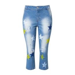 Angel of Style Jeans Damen Gr&ouml;&szlig;e 35/36 blau / blue denim / gelb / wei&szlig;