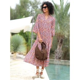 Heine Damen Stufenkleid, Natur, Gr. 38, Maxikleider, Material: Viskose