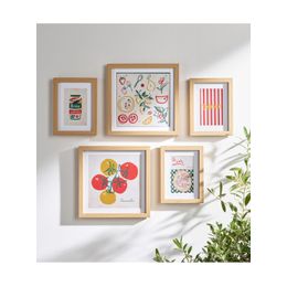 HEINE HOME Bild, Rot, Gr. H/B/T ca. 2x 25/25/2 + 3x 20/15/2 cm, Bilder, Material: MDF
