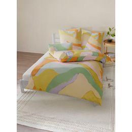 HEINE HOME Bettw&auml;sche, Gelb, Gr. 135x200 cm + 80x80 cm, Bettw&auml;sche, 100% Baumwolle