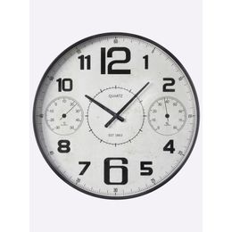 IMPRESSIONEN Wanduhr, Schwarz, Gr. H/B/T ca. 60/60/6 cm, Wanddeko, Material: MDF