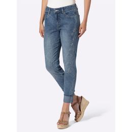 Heine Damen 7/8-Jeans, Blau, Gr. 34, Skinny, Material: Baumwolle