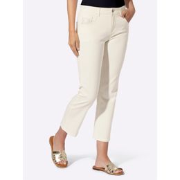Heine Damen 5-Pocket-Hose, Natur, Gr. 34, Skinny, Material: Baumwolle