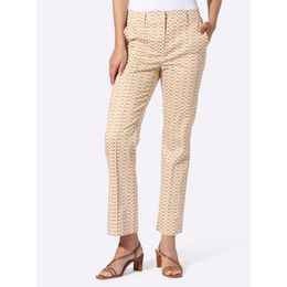 Heine Damen Druckhose, Braun, Gr. 46, 7/8-Hose, Material: Baumwolle