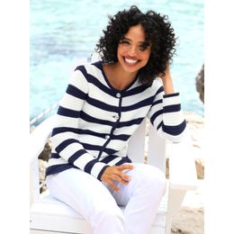 Heine Damen Strickjacke, Blau, Gr. 44, Strickjacken, 100% Baumwolle